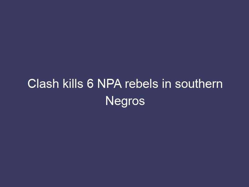 Clash kills 6 NPA rebels in southern Negros
