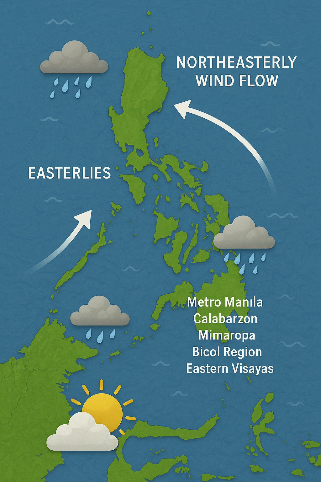 Easterlies to bring rains across parts of the Philippines – PAGASA