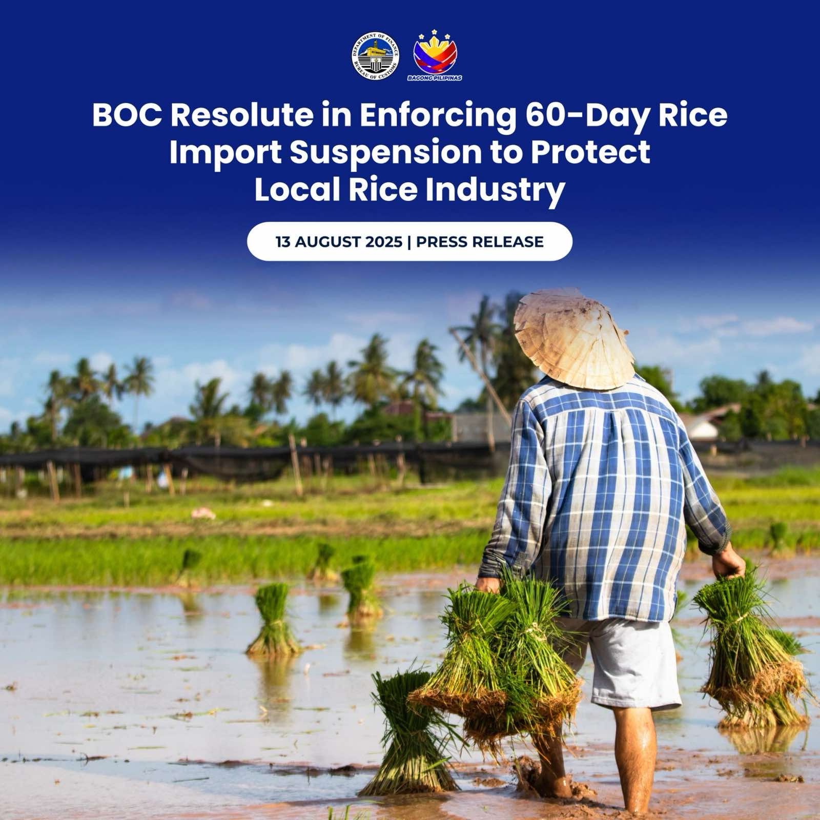 BOC Resolute in Enforcing 60-Day Rice Import Suspension to Protect ...