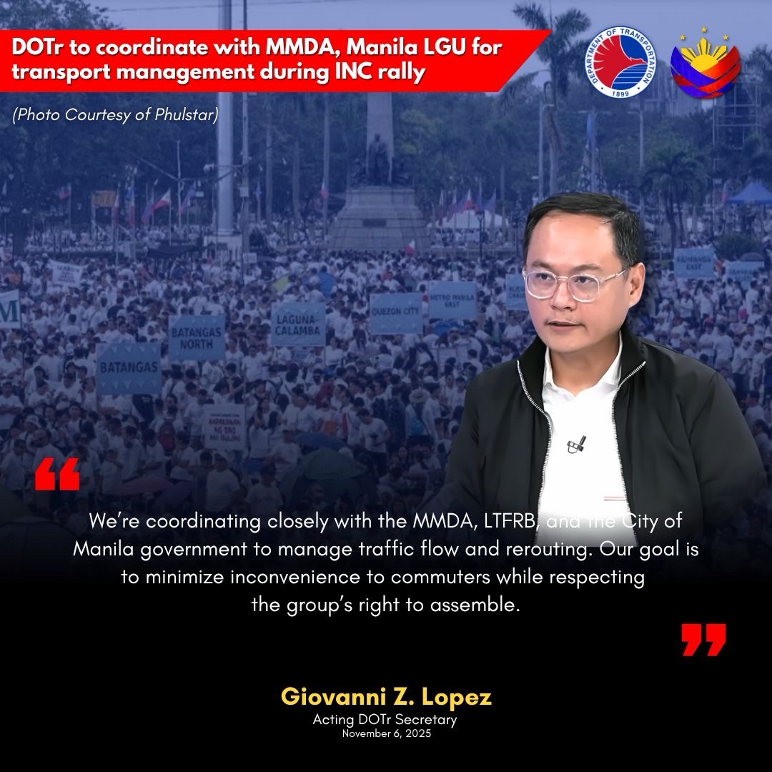 DOTr, MMDA, Manila LGU set transport plan for INC Rally
