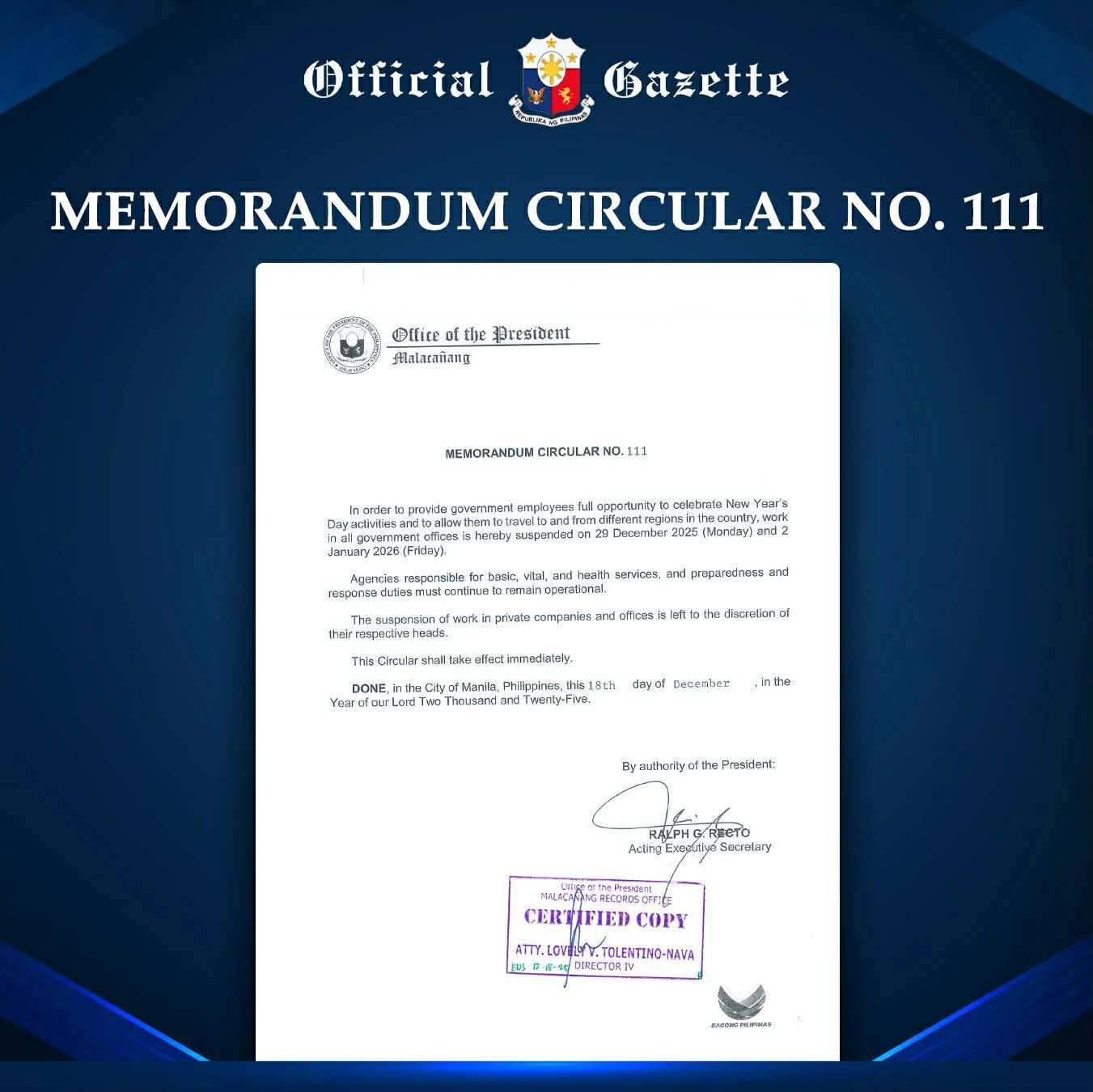 Marcos appoints Recto Executive Secretary, Go Finance Chief