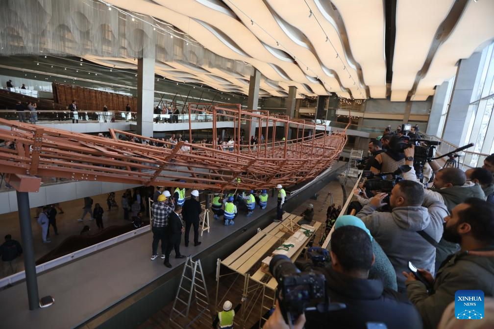 Egypt begins reassembling ancient pharaoh’s boat at new museum