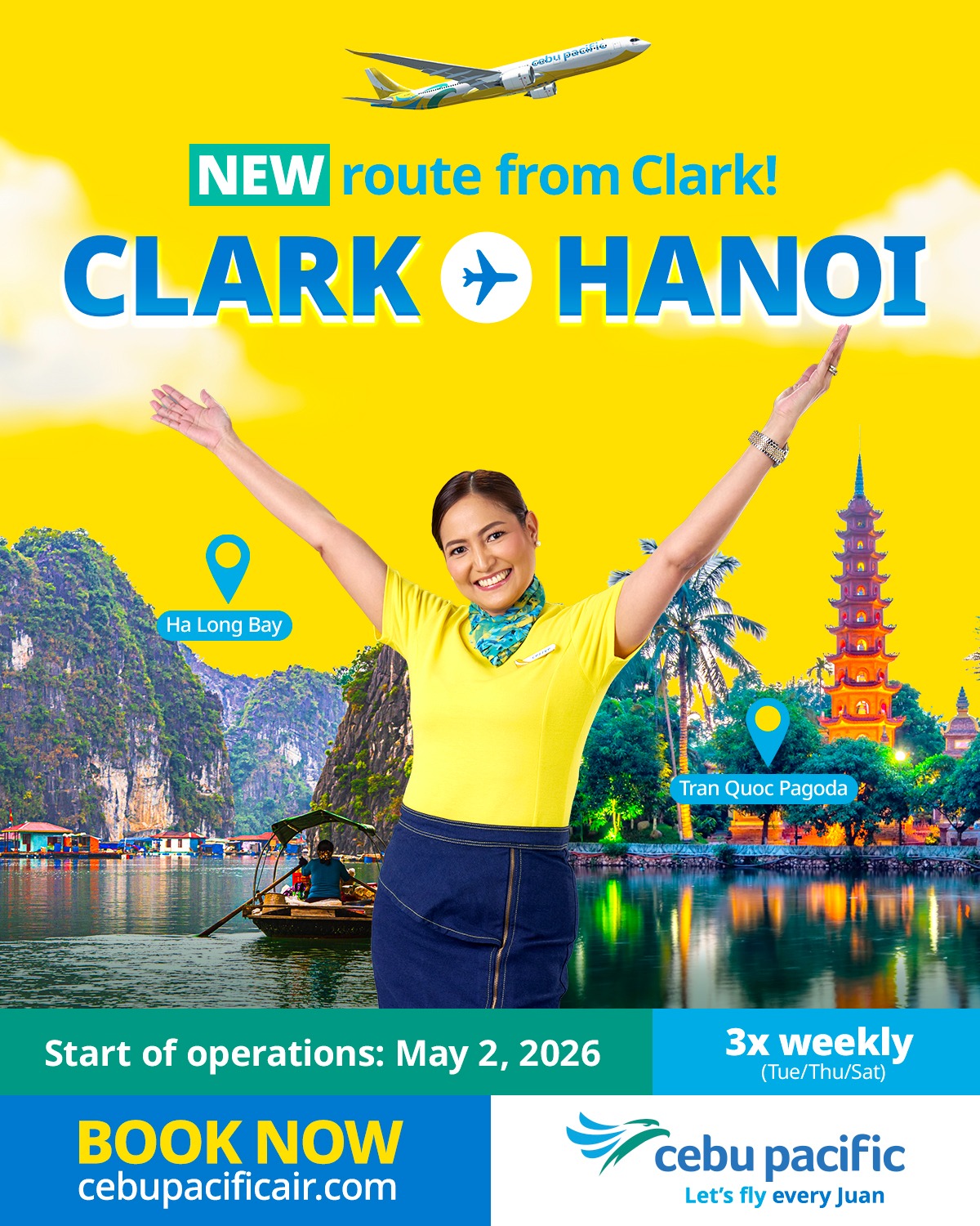 Cebu Pacific opens Clark–Hanoi route with Piso Fare Promo